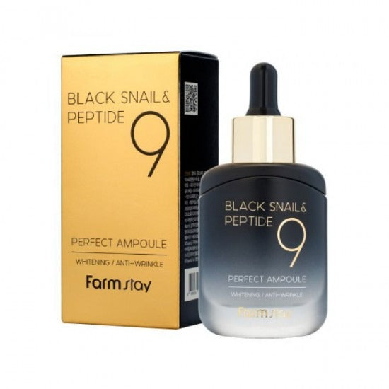 Farmstay Peptide9 and Black Snail Perfect Ampoule deep replenishing 35ml