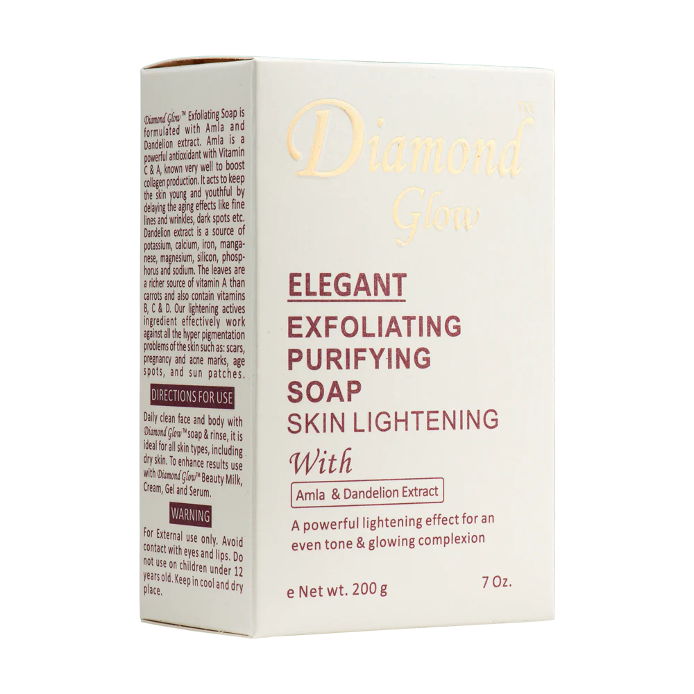 Diamond Glow Elegant Exfoliating Purifying Bar Soap, 200g